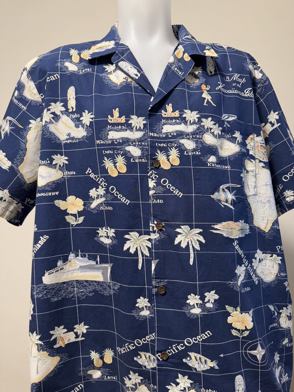 1990s–early 2000s - “Map of the Hawaiian Islands” – RJC Thick Cotton S ...